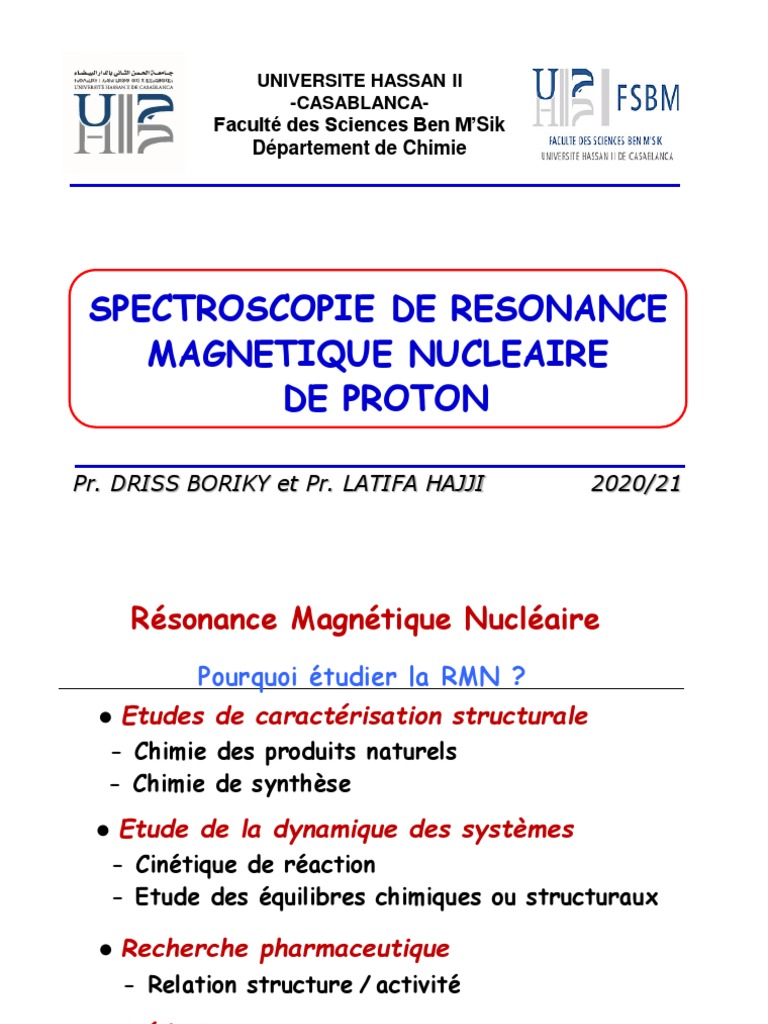Introduction à la RMN du Proton | PDF | Résonance magnétique nucléaire ...