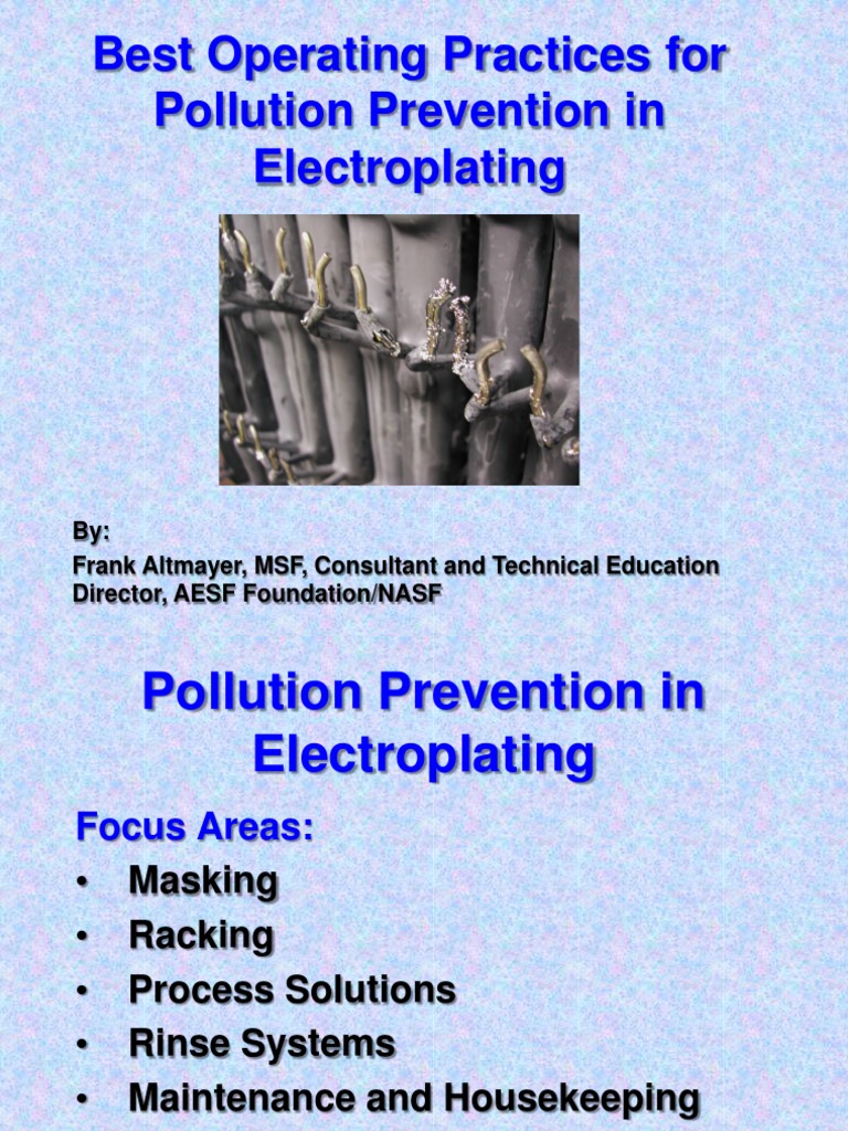 Best Operating Practices For Pollution Prevention in Electroplating | PDF | Adhesive | Applied ...