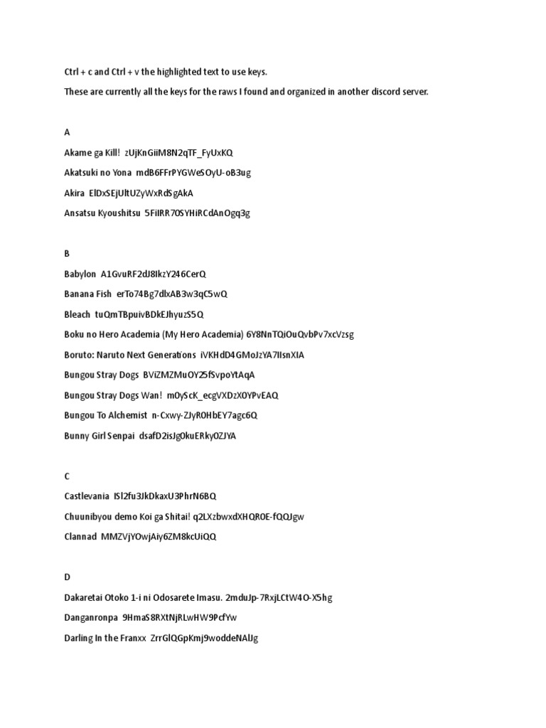 Ctrl + c and Ctrl + v keys for anime raws | PDF | Anime And Manga