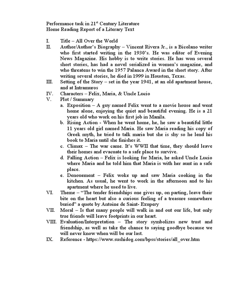 Performance Task in 21st Century Literature | PDF