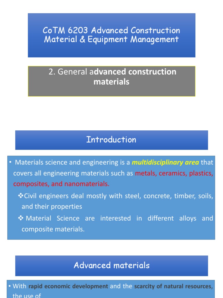 Advanced Materials in Civil Engineering | PDF | Metals | Polymers