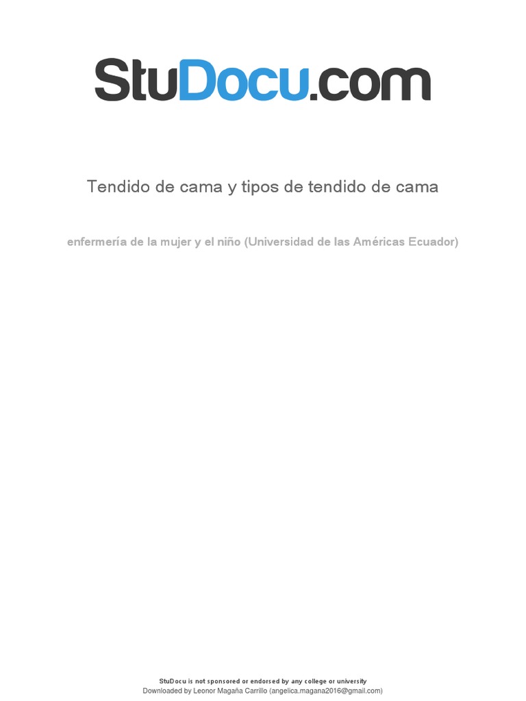 Tipos de Tendido de Cama en Enfermería | PDF | Ciencias de la Salud