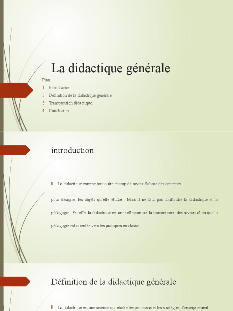 La Didactique Générale | PDF