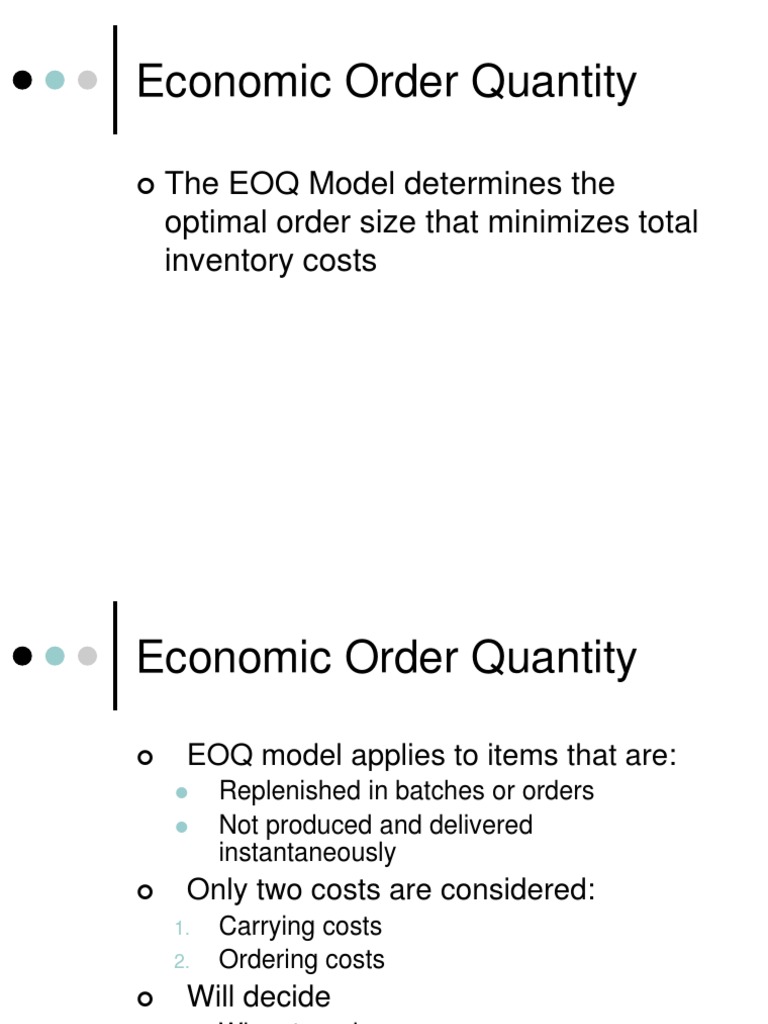 Chapter 5 EOQ | PDF | Market (Economics) | Business Process