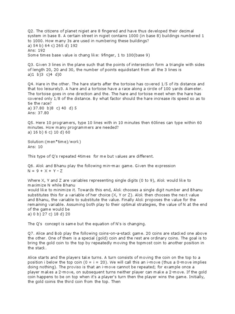 Aptitude Questions | PDF