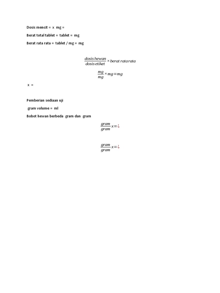 Calculating animal dosage from human dosage | PDF