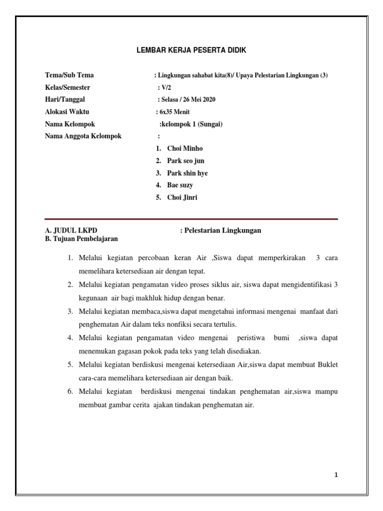 FORMAT LKPD Model Webbed | PDF