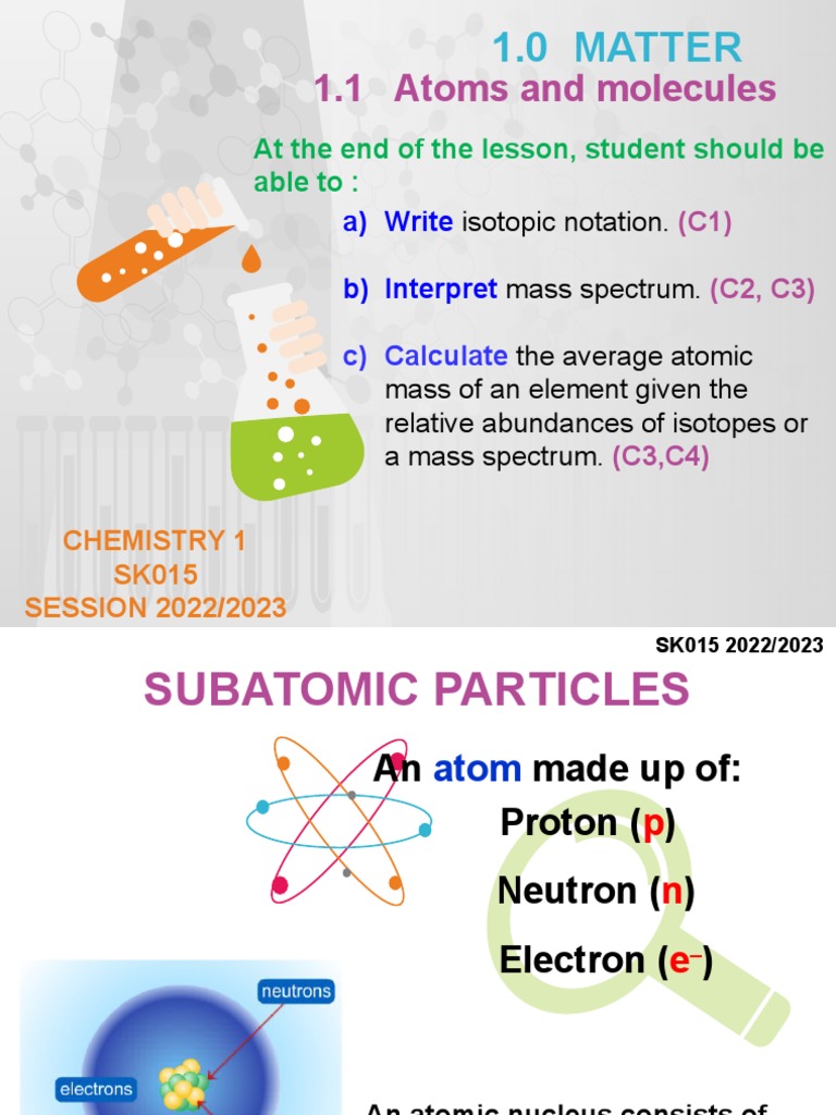 1 1 Atoms And Molecules 1 2 Mole Concept 22 23 Pdf Concentration