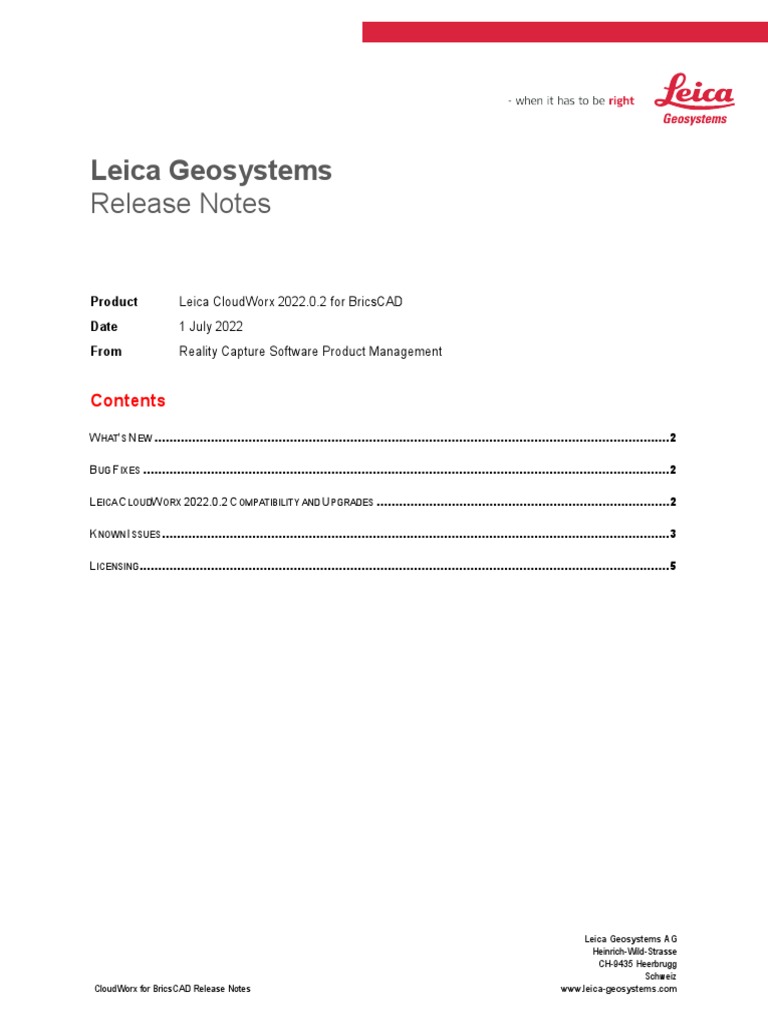 Cloudworx For Bricscad Release Notes Pdf Operating System
