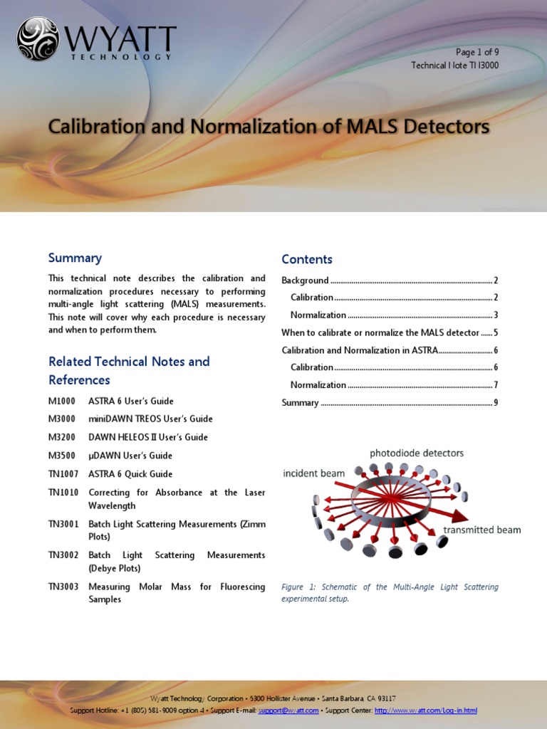 TN3000 - Calibration and Normalization of MALS Detectors Rev A | PDF | Electromagnetism ...