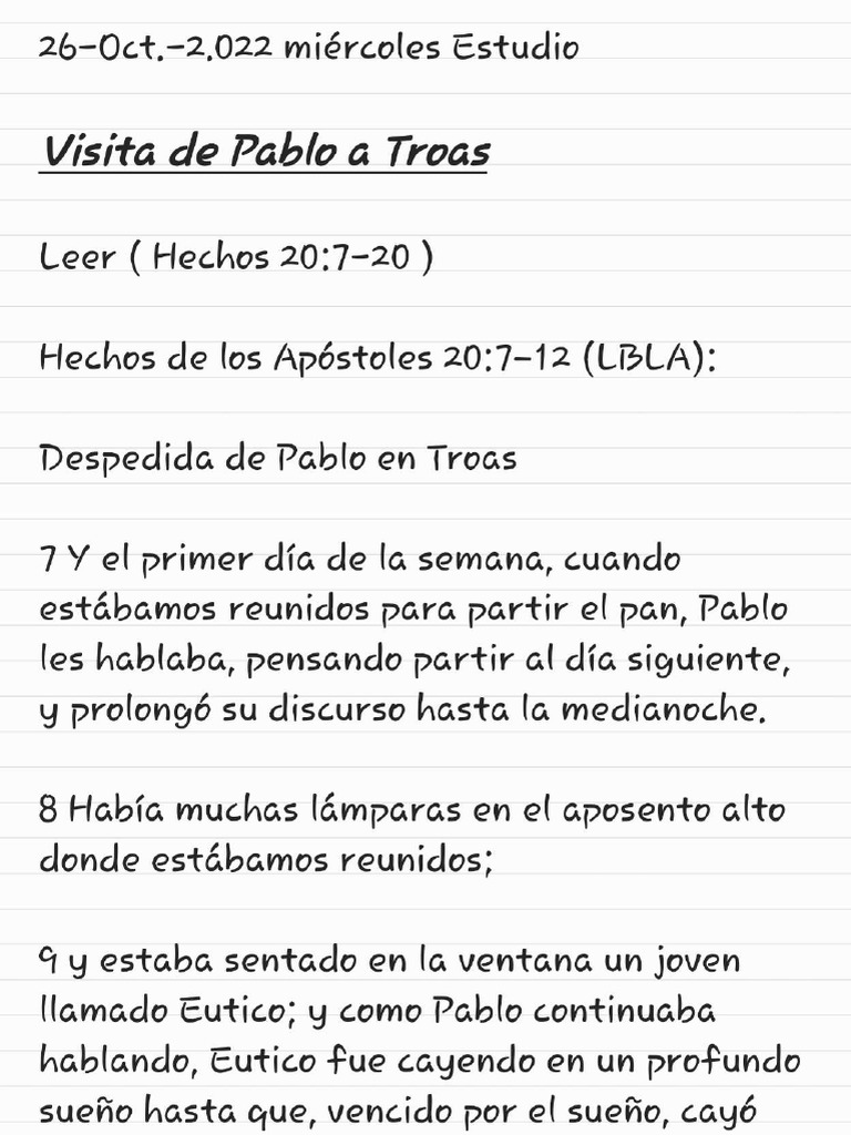 Hechos 20-7 - 12 | PDF