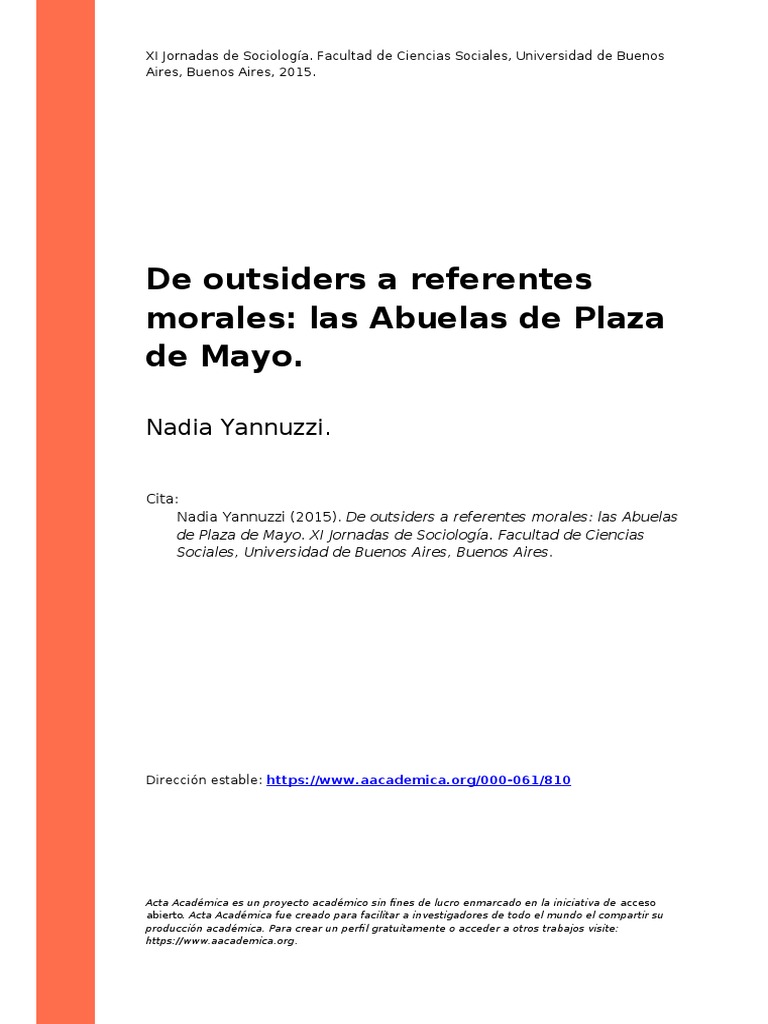 Nadia Yannuzzi (2015) - de Outsiders A Referentes Morales Las Abuelas ...