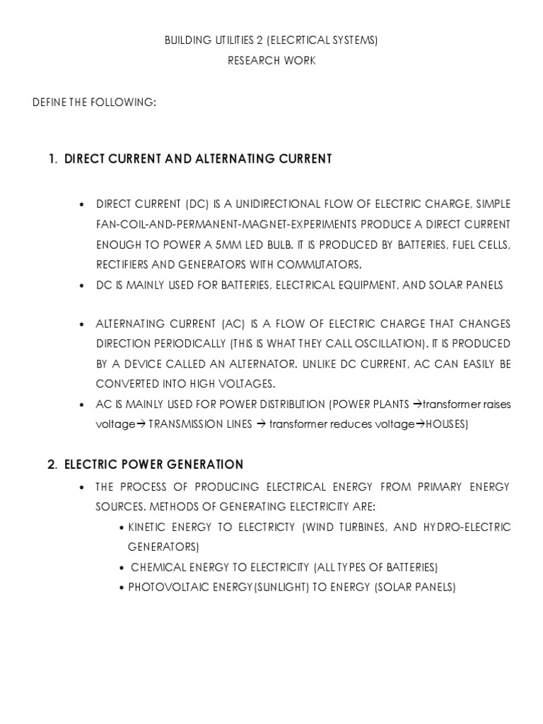 An In Depth Review Of Electrical Systems Defining Direct And Alternating Current Electric