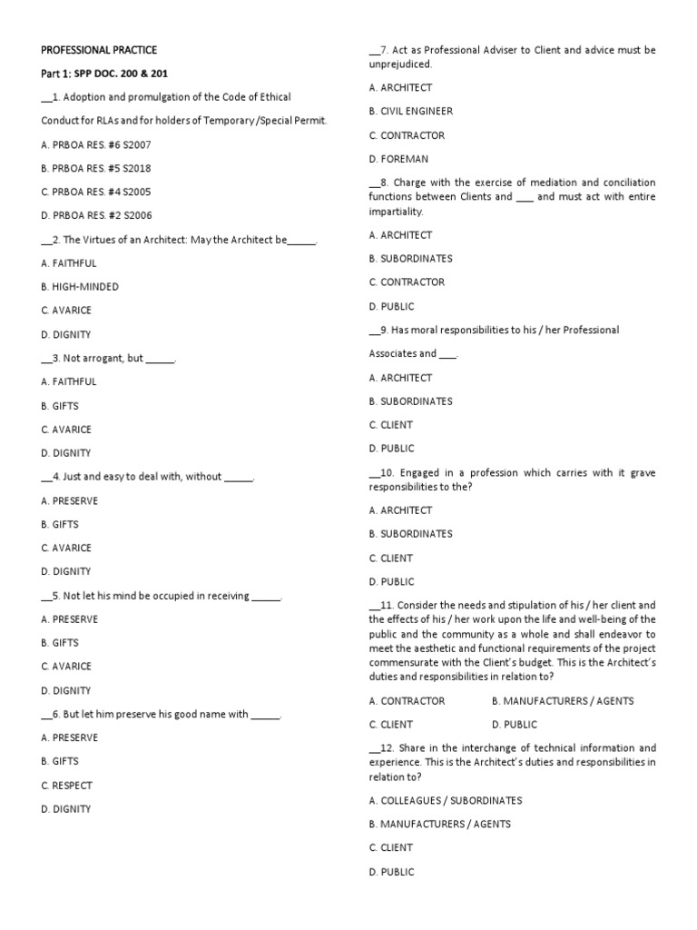 Professional Practice - 1 | PDF | Architect | General Contractor
