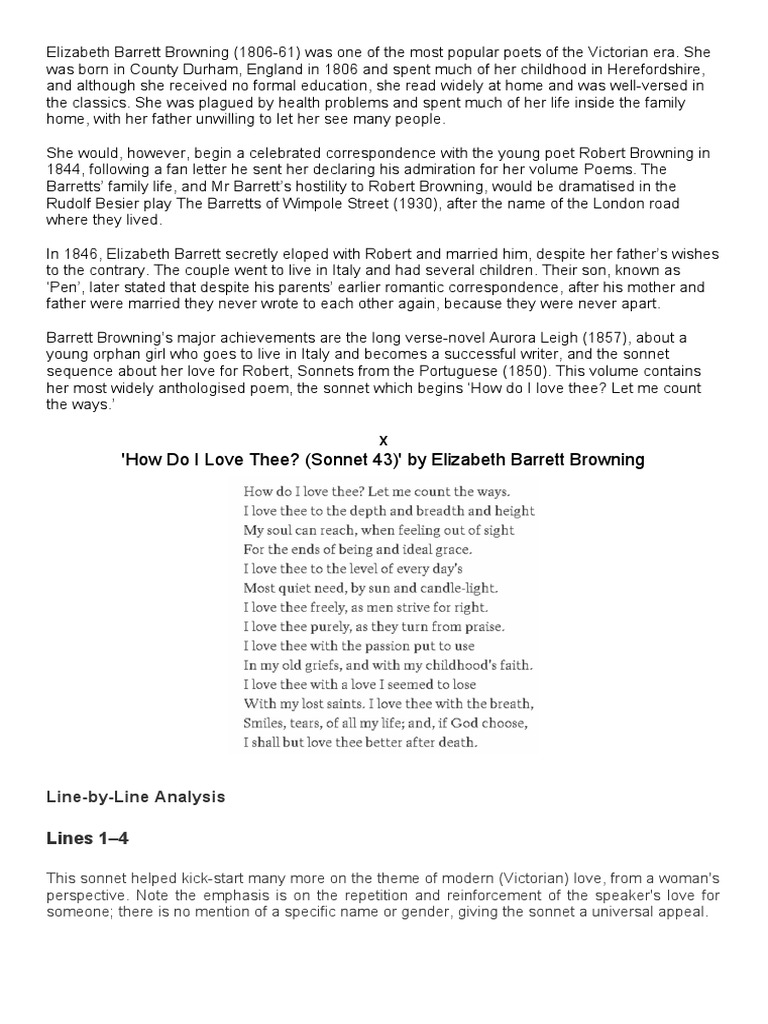 Elizabeth Barrett Browning | PDF | Love | Michael Drayton