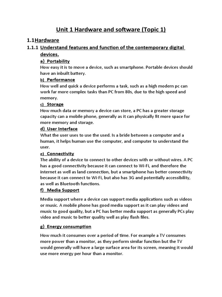 Unit 1 Hardware and Software-Modified | PDF | Embedded System | Byte Unit 1 Hardware and Software-Modified | PDF | Embedded System | Byte