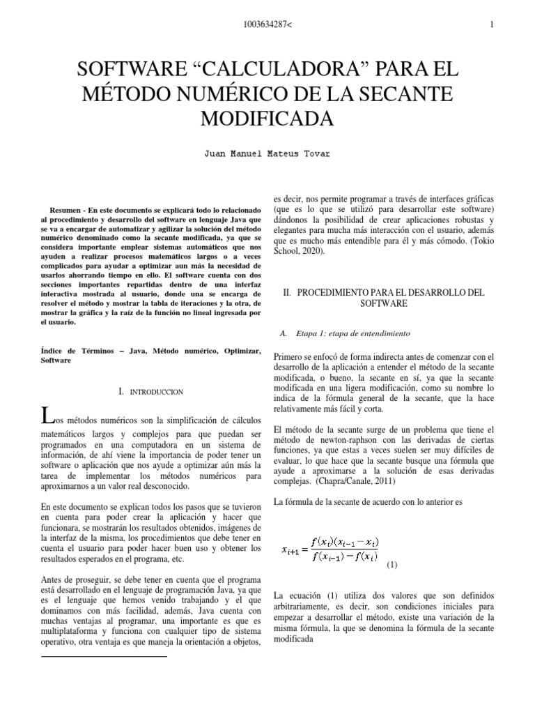 Calculadora Método de La Secante Modificada | PDF | Programación | Programa de computadora