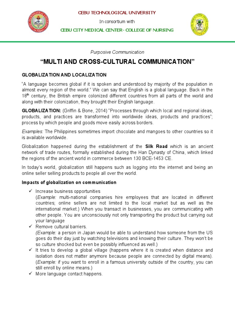 Week4-Multi and Crosscultural Communication | PDF | Communication ...