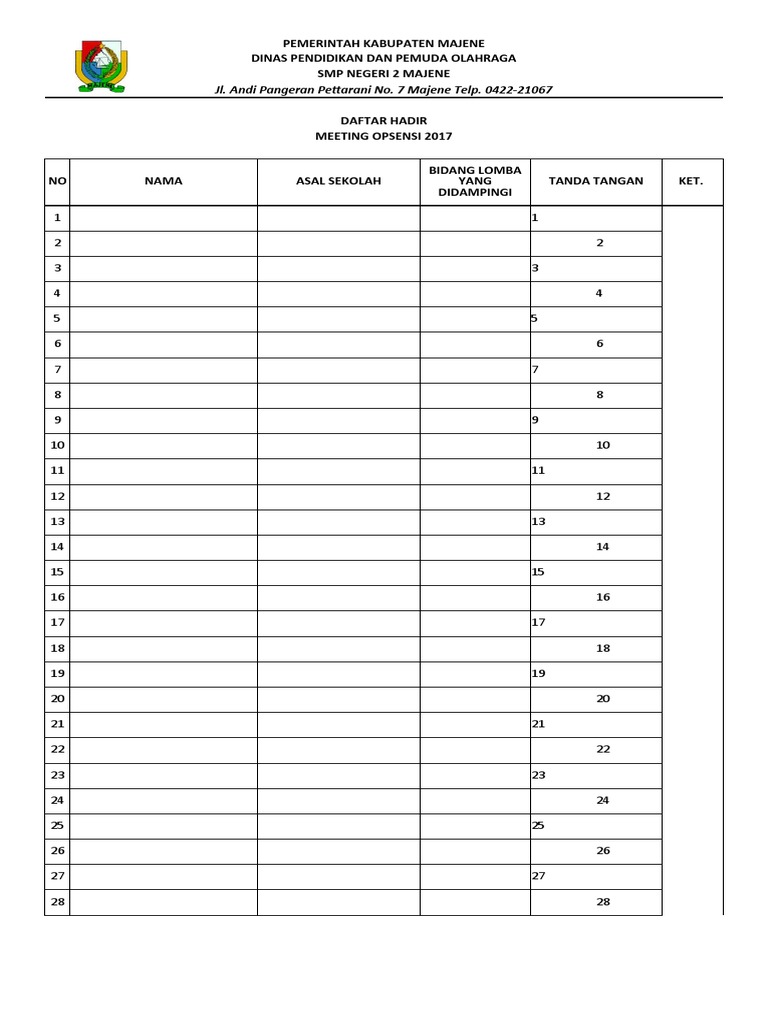 Absen Meeting Opsensi | PDF