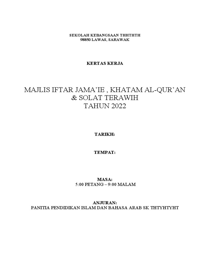 Majlis Ifthar Skab 2022 | PDF