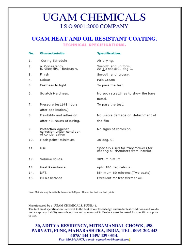 Heat Oil Resistant Paint | PDF | Paint | Corrosion