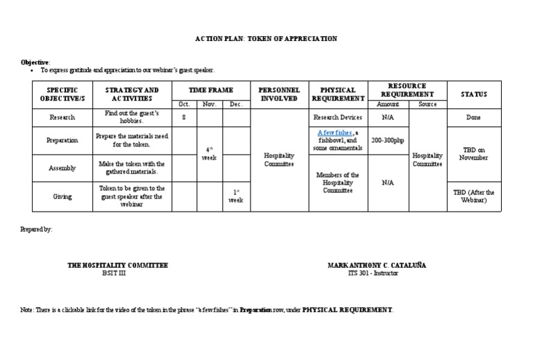 Hospitality Action Plan | PDF