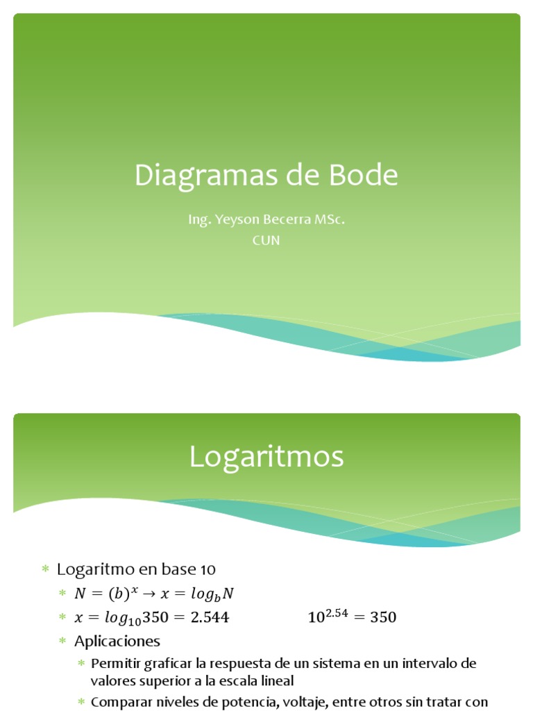 Diagramas de Bode y Logaritmos en Electrónica | PDF