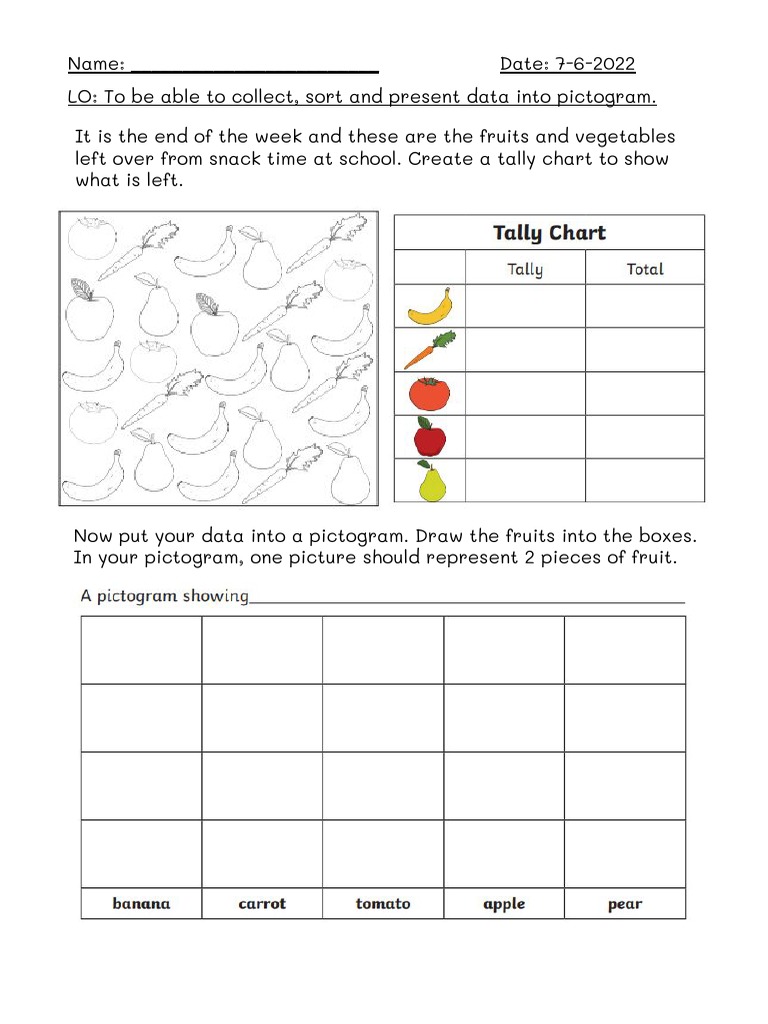 Pictogram and Tally Chart Activity | PDF | Games & Activities