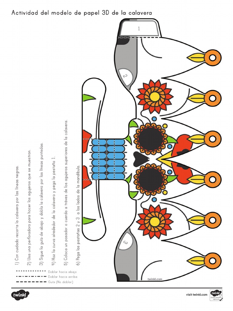 La Calavera Catrina 3d Modelo de Papel | PDF