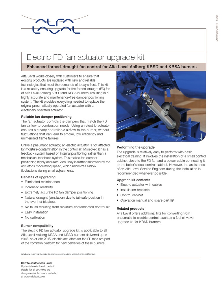 FD Fan Actuator Leaflet | PDF | Actuator | Boiler