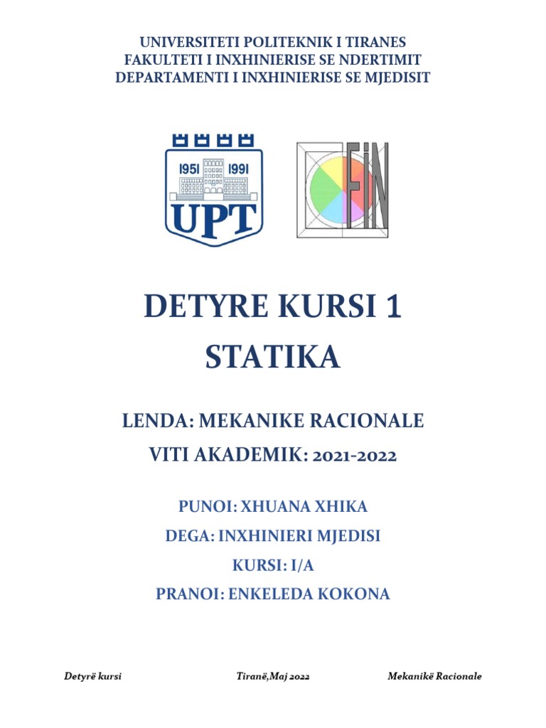 Detyre Kursi Mekanike Racionale 1 Pdf
