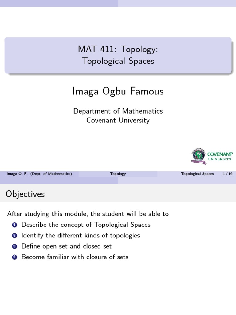 Topological Spaces | PDF | Set (Mathematics) | Mathematical Logic