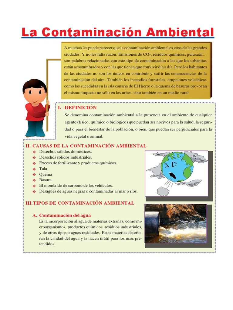 La Contaminación Ambiental para Quinto de Primaria | PDF ...