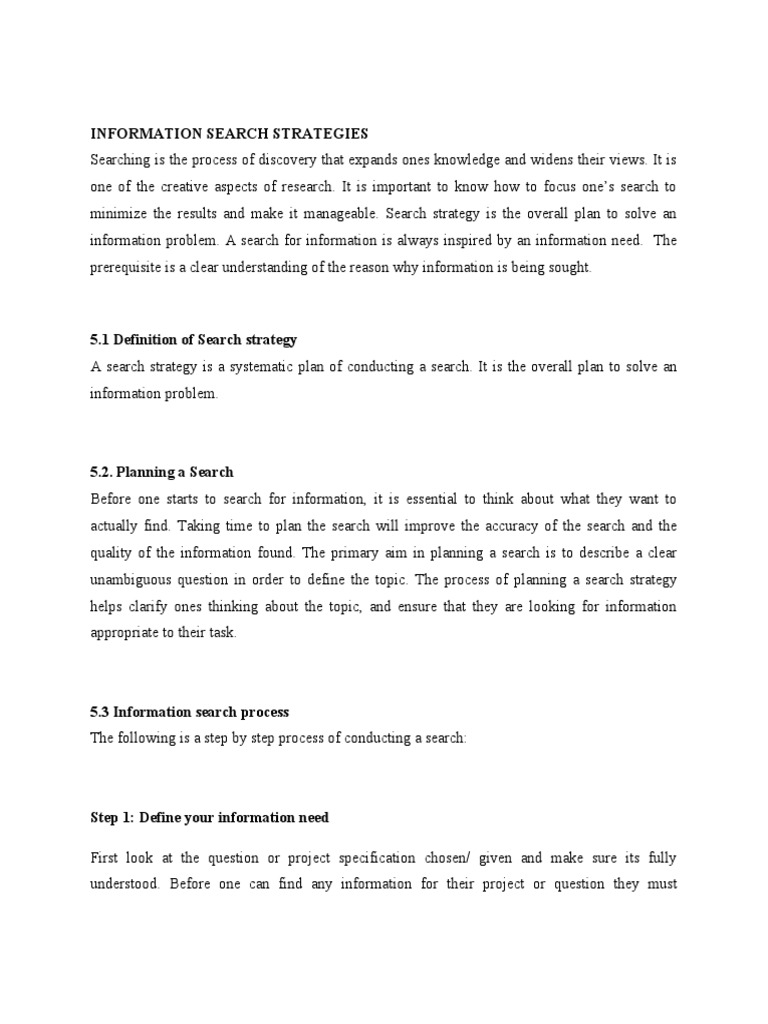 Effective Information Search Strategies | PDF | Information | Understanding