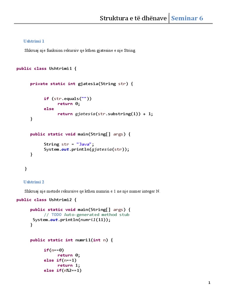 Seminar 6 Zgjidhjet | PDF