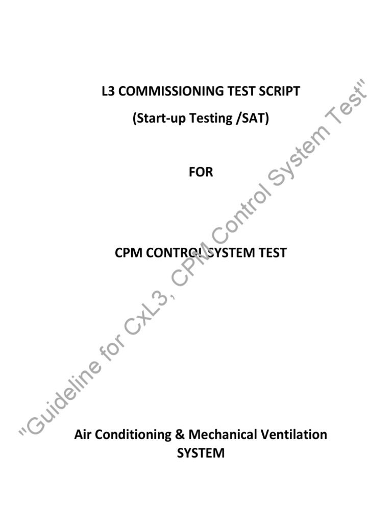 CxL3 CPM Control System Testing Guide | PDF | Programmable Logic ...
