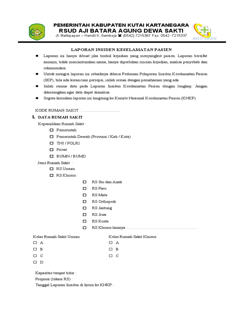 Laporan Insiden Keselamatan Pasien | PDF
