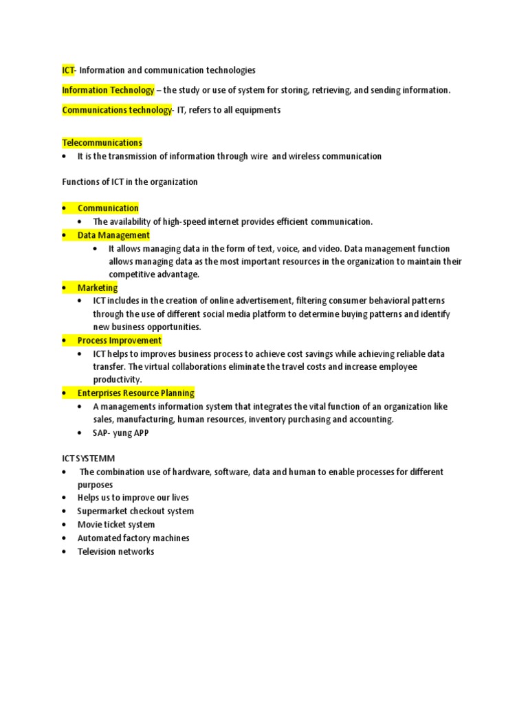 ICT Lecture | PDF | Educational Technology | Information