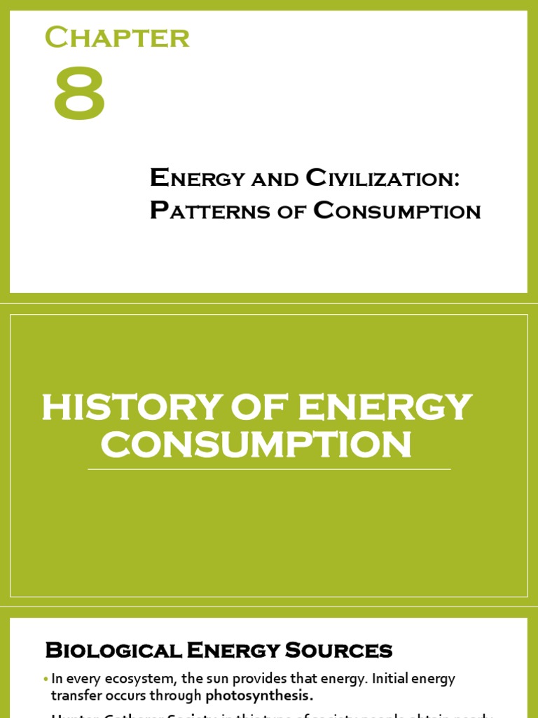 Chapter 8 History of Energy Consumption | PDF | Electric Vehicle | Fuels