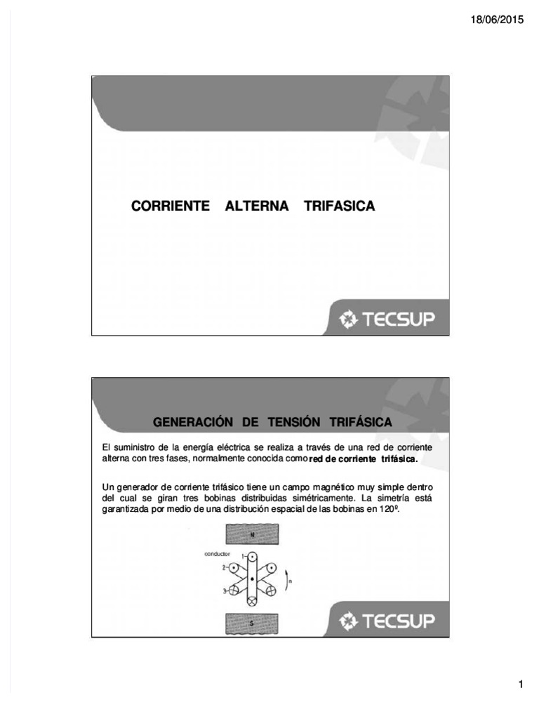 Generación de Corriente Alterna Trifásica | PDF | Corriente eléctrica ...