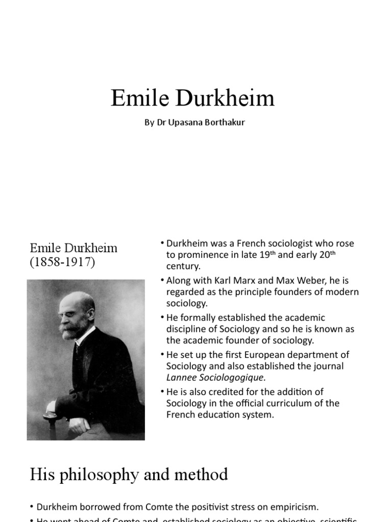 Emile Durkhiem | PDF | Sociology | Émile Durkheim