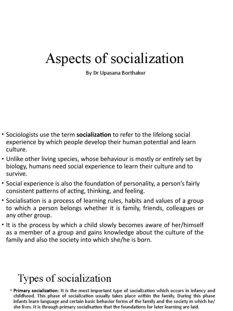 Socialization | PDF | Socialization | Id
