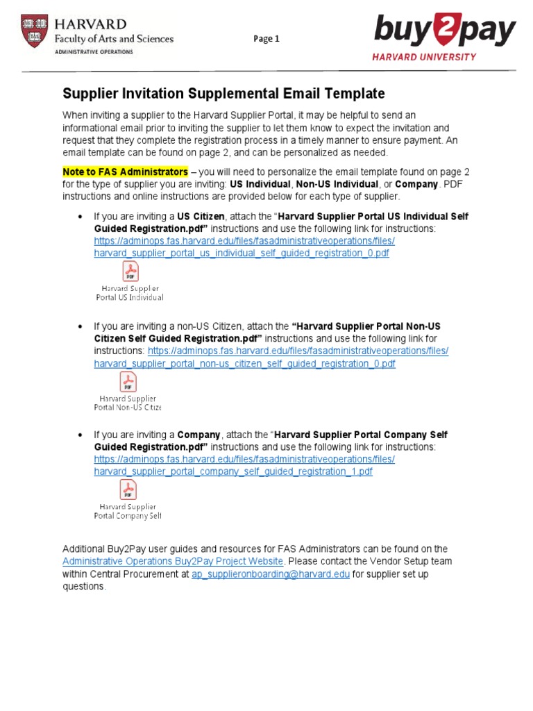 Supplier Invitation Email Template | PDF | Information Technology ...
