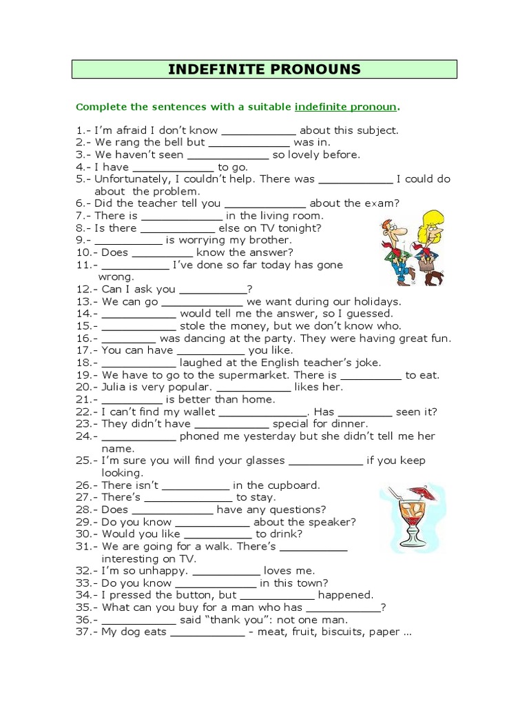 Pronouns - Indefinite | PDF