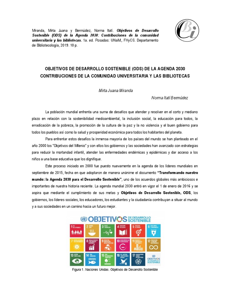 Objetivos de Desarrollo Sostenible (ODS) | PDF | Sustentabilidad ...