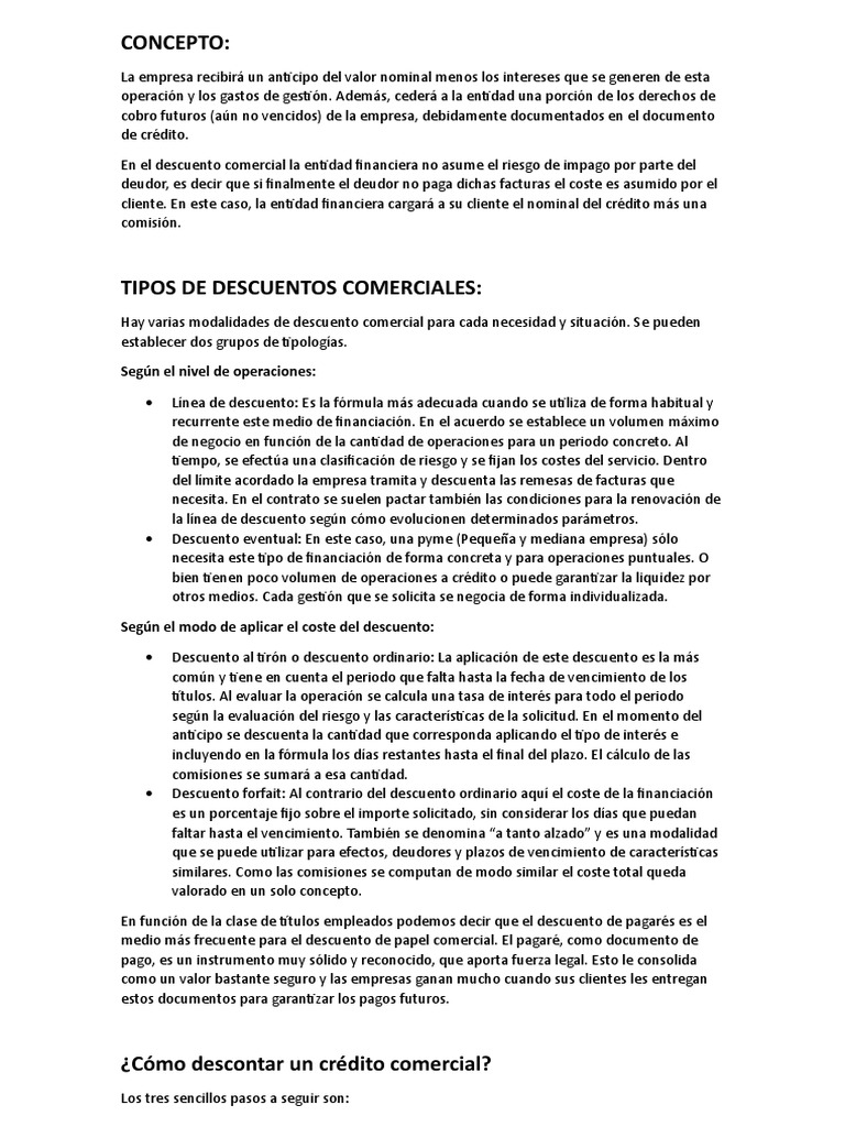 Descuento Comercial | PDF | Interés | Bancos