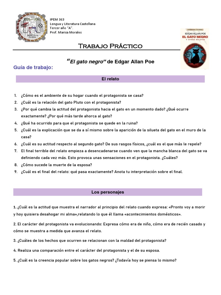 El Gato Negro-Edgar Alan Poe | PDF | Gatos | Edgar Allan Poe