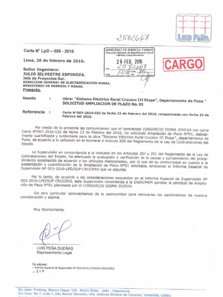 CARTA #LpD-055-2016 | PDF