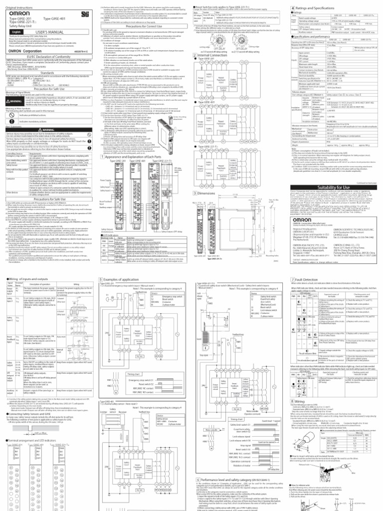 Omron G9SE-201 User Manual - Manualzz | PDF