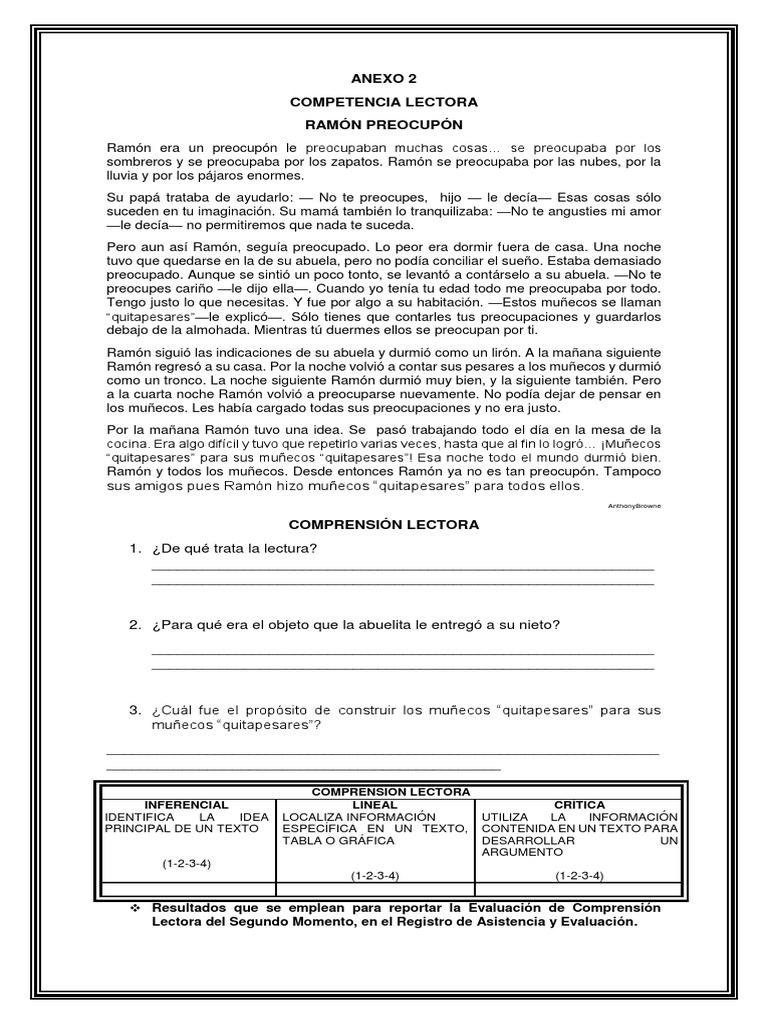 Comprension Lectora 2do Momento | PDF | Comprensión lectora